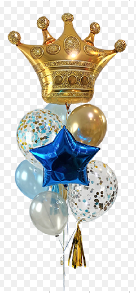 King -Prince Balloon Bouquet with Crown – Balloonscharlotte