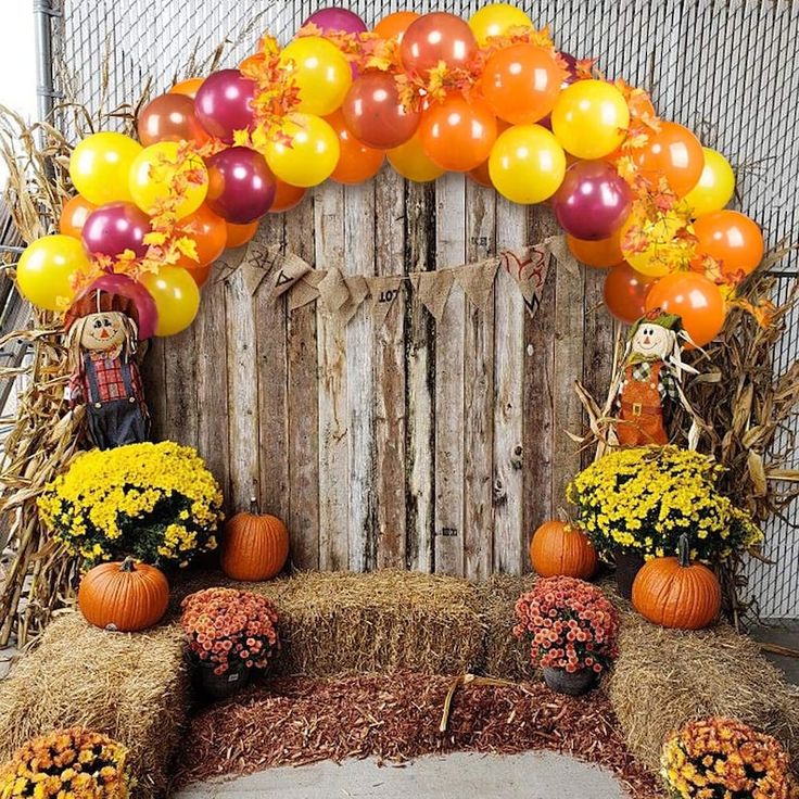 Fall Celebration Decoration Ideas Fall Brown & Orange Balloon Arch